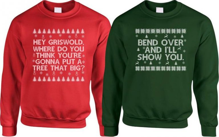 National Lampoon's themed matching jumpers ⋆ Couples Christmas Jumpers ...